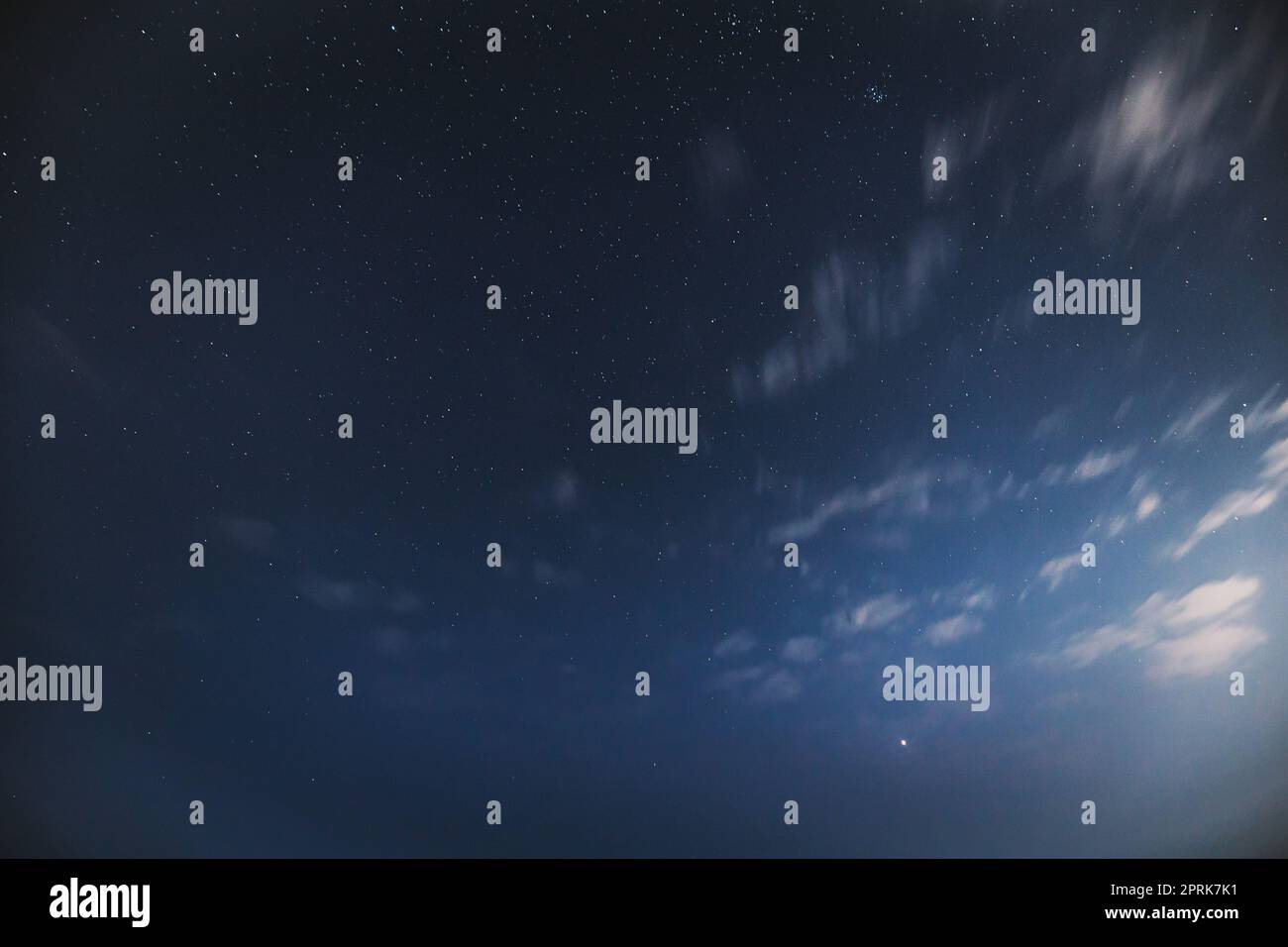 Real Night Sky Stars. Natural Starry Sky Blue Color Background Stock ...