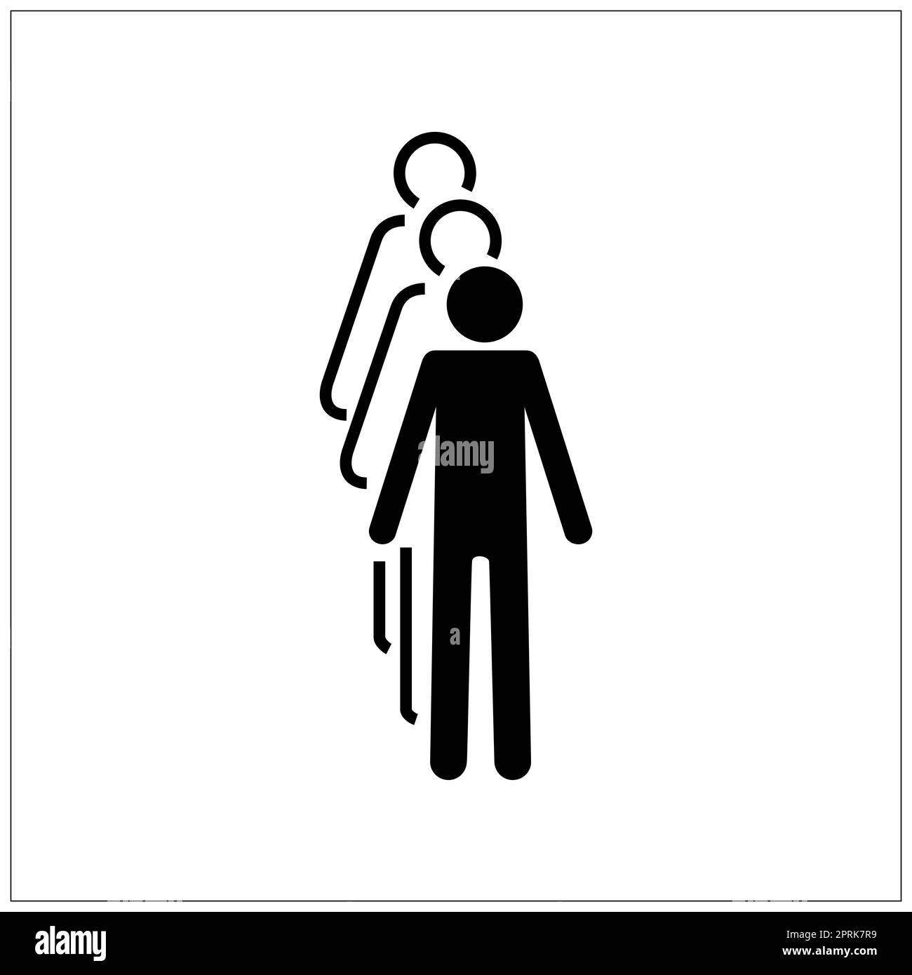 ISO 7001 line up or queue in single file sign Stock Photo - Alamy