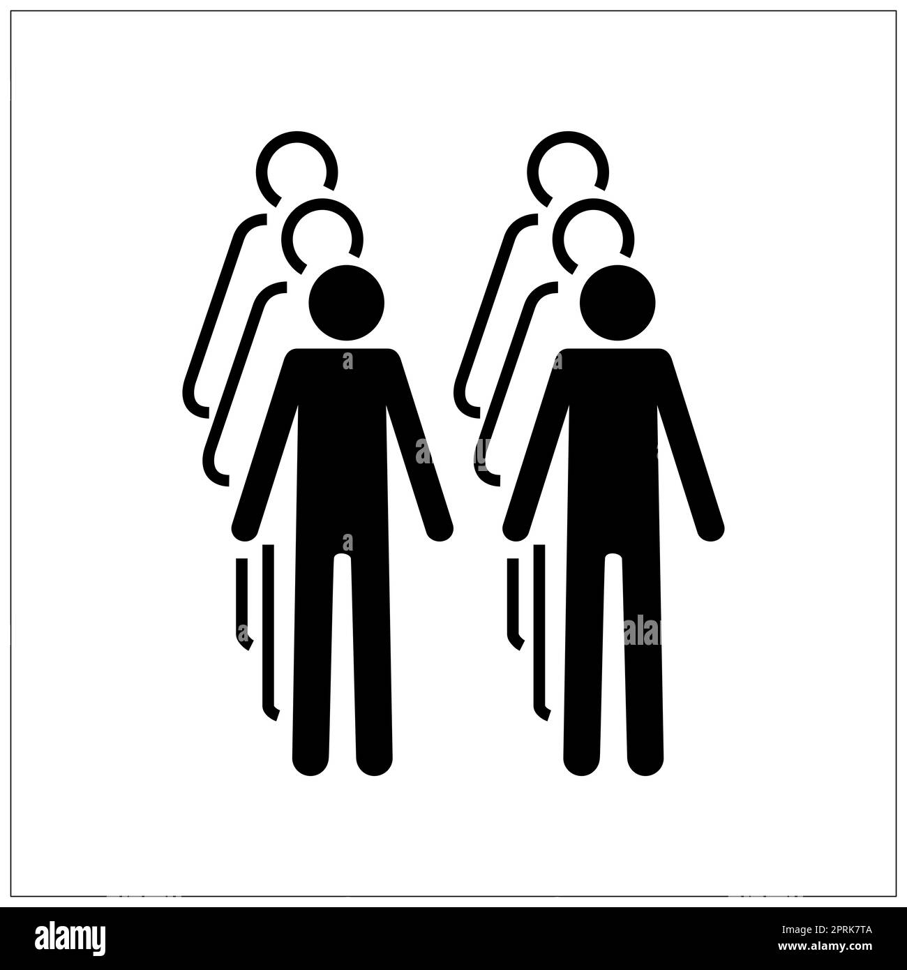 ISO 7001 line up or queue in twos sign Stock Photo - Alamy