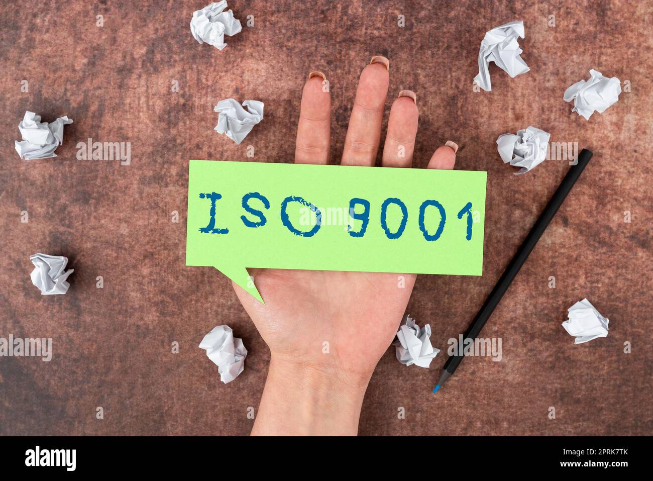 Text sign showing Iso 9001, Concept meaning designed help organizations ...