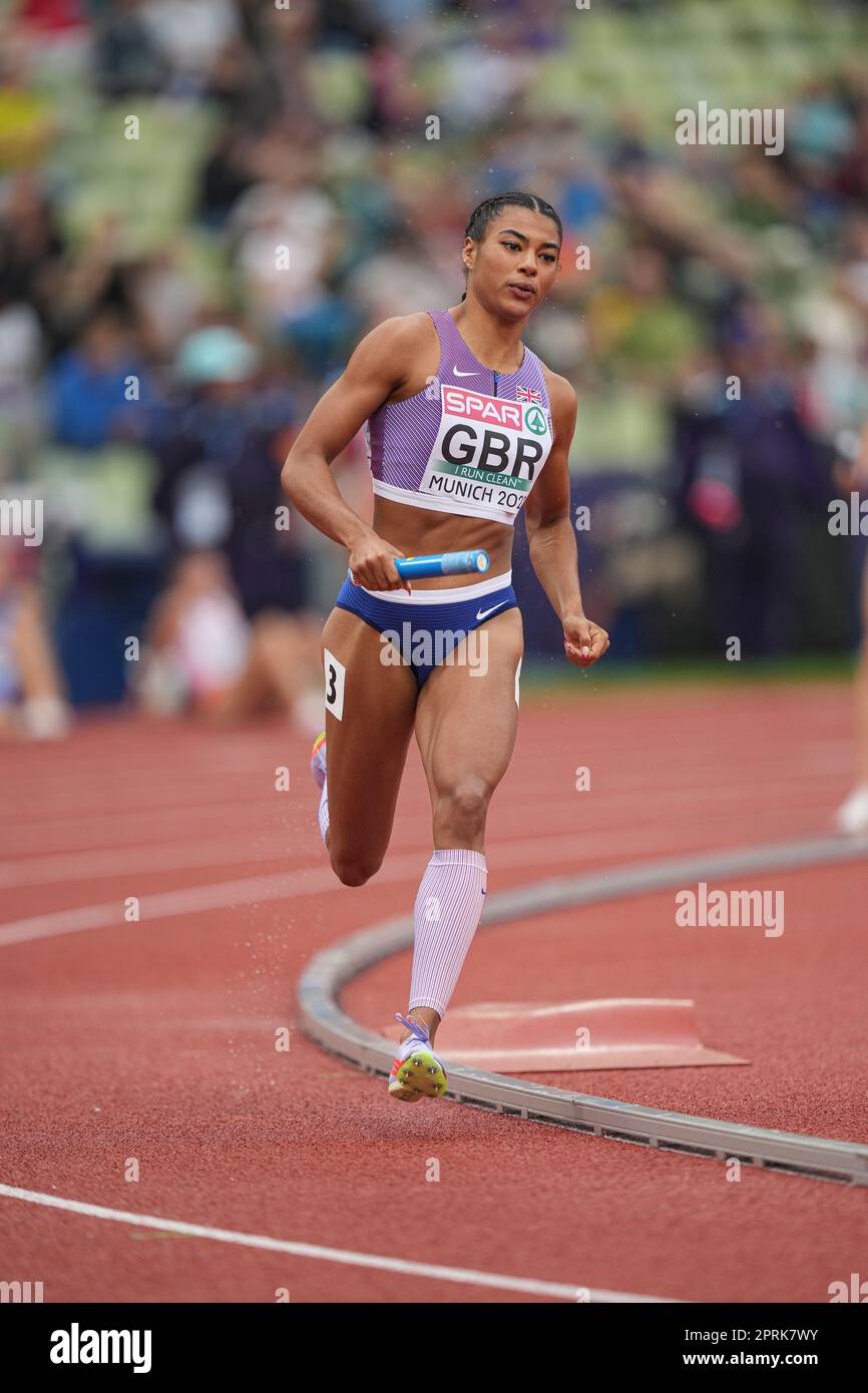 Nicole Yeargin participating in the 4x400 meters relay of the European ...