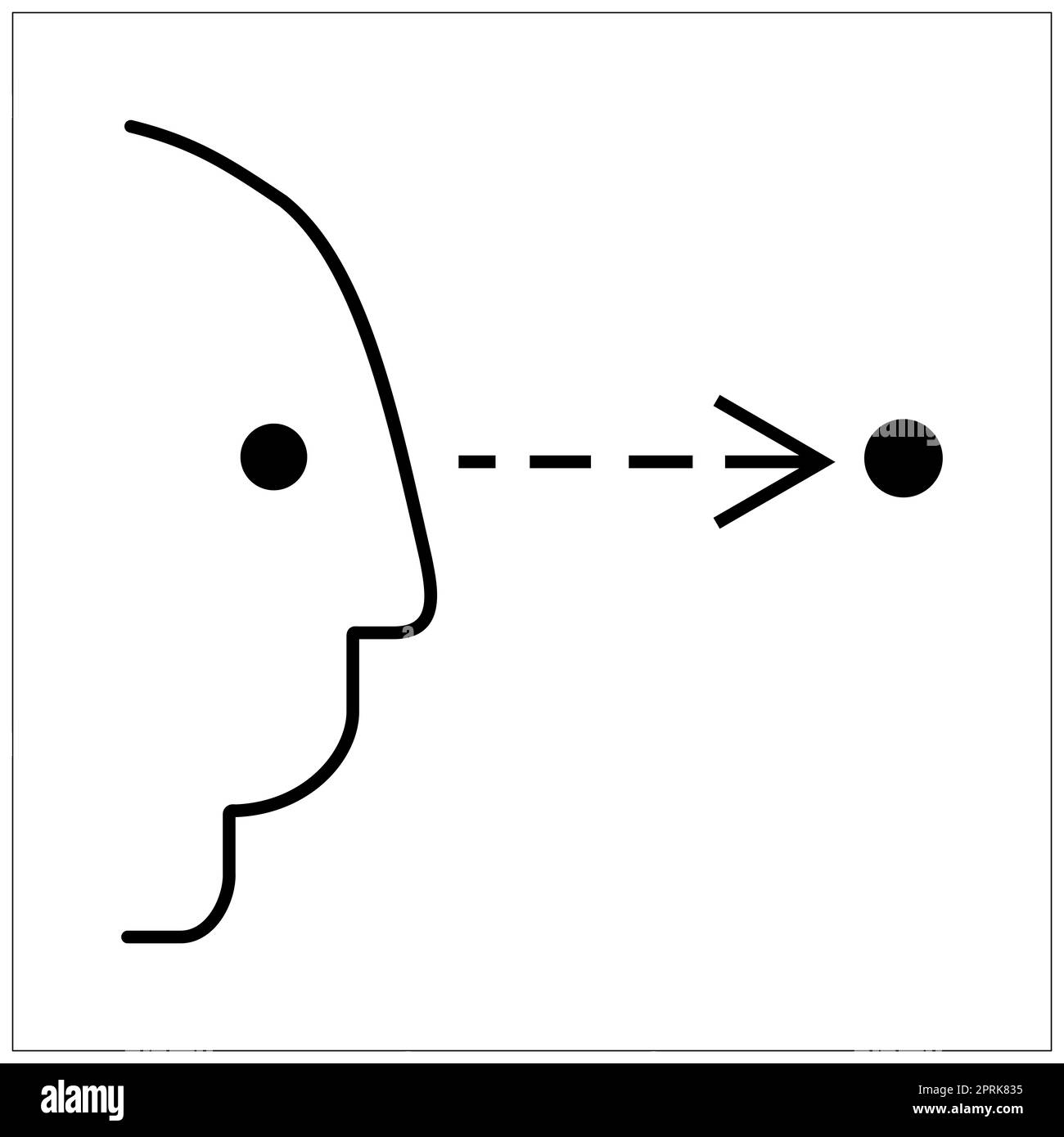 ISO 7001 look to a point sign Stock Photo - Alamy