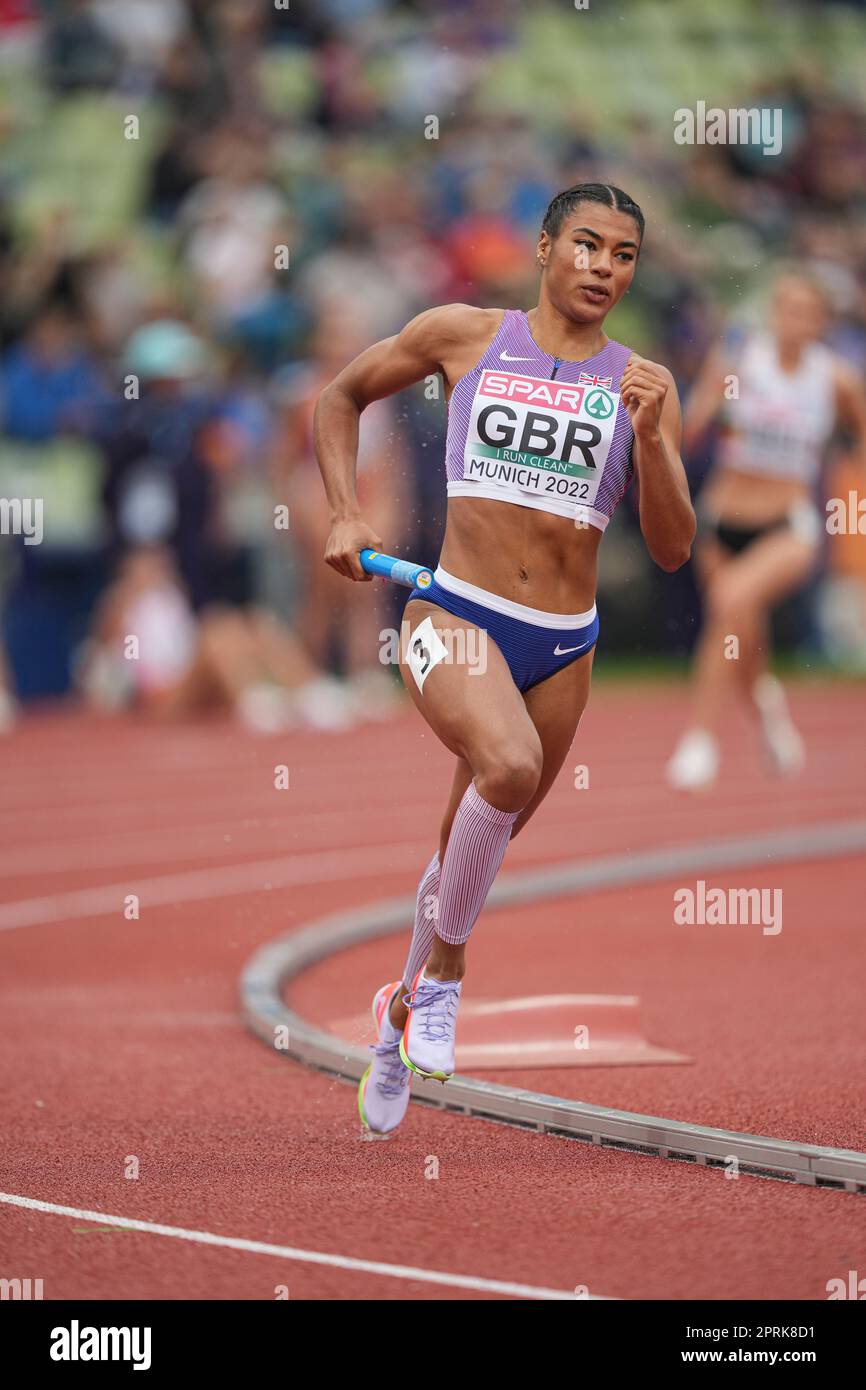 Nicole Yeargin participating in the 4x400 meters relay of the European ...