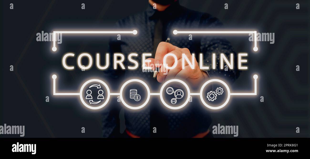 Text caption presenting Course Online, Word for eLearning Electronic ...