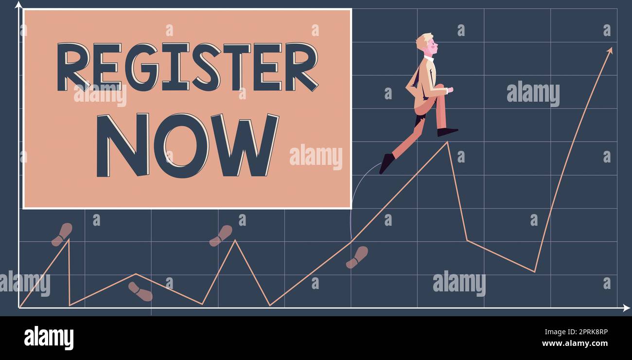 Text showing inspiration Register Now, Conceptual photo Name in an ...