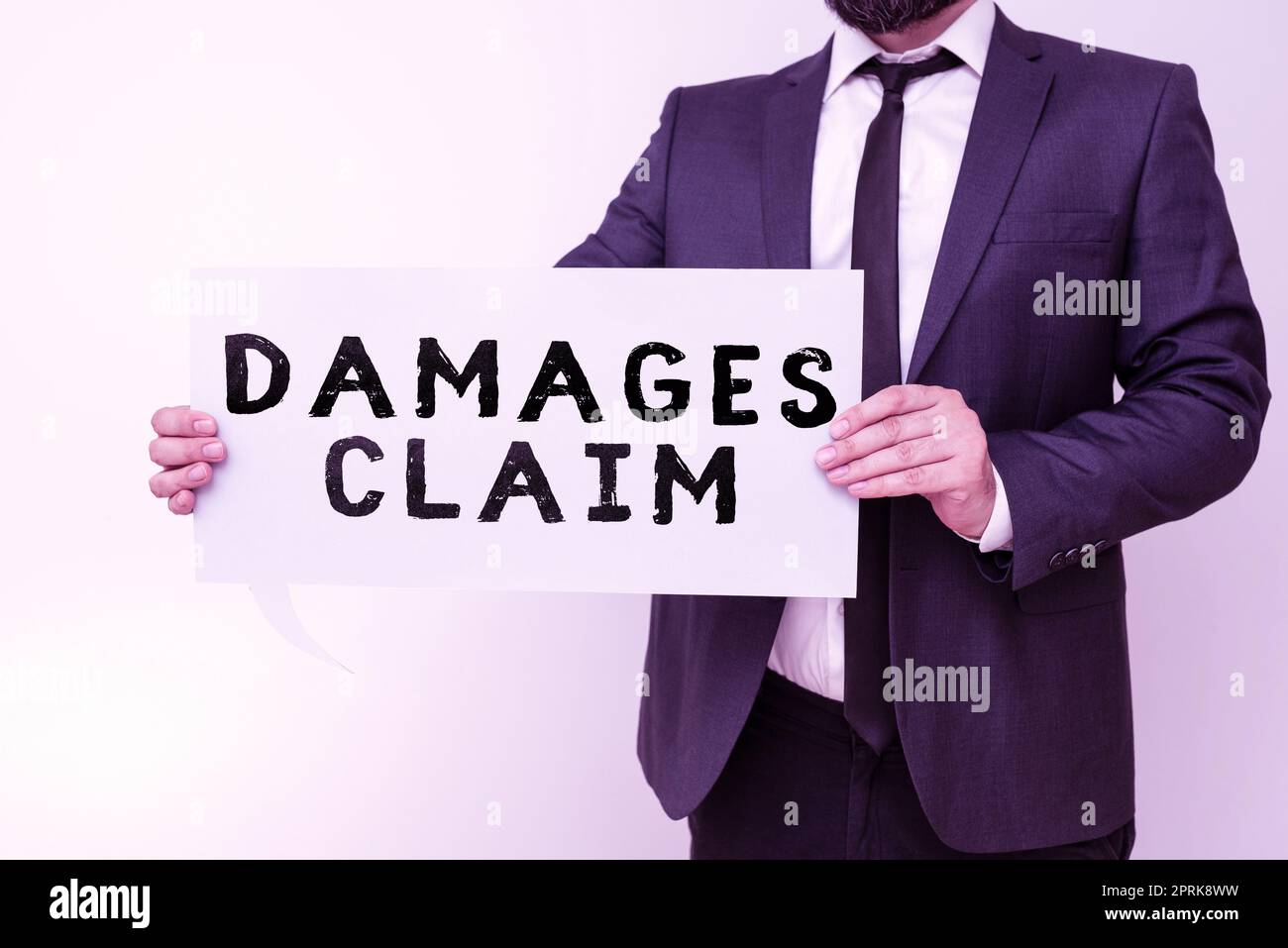 Sign displaying Damages Claim, Business concept Demand Compensation ...
