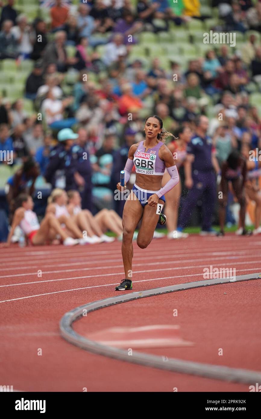 Laviai Nielsen participating in the 4x400 meters relay of the European ...