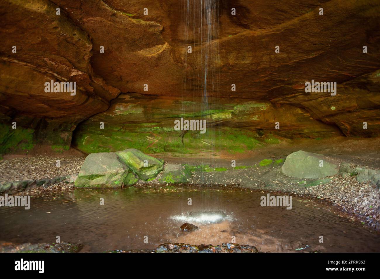Natural monument lower Bear Cave on the Rodalber rock-hiking-trail ...