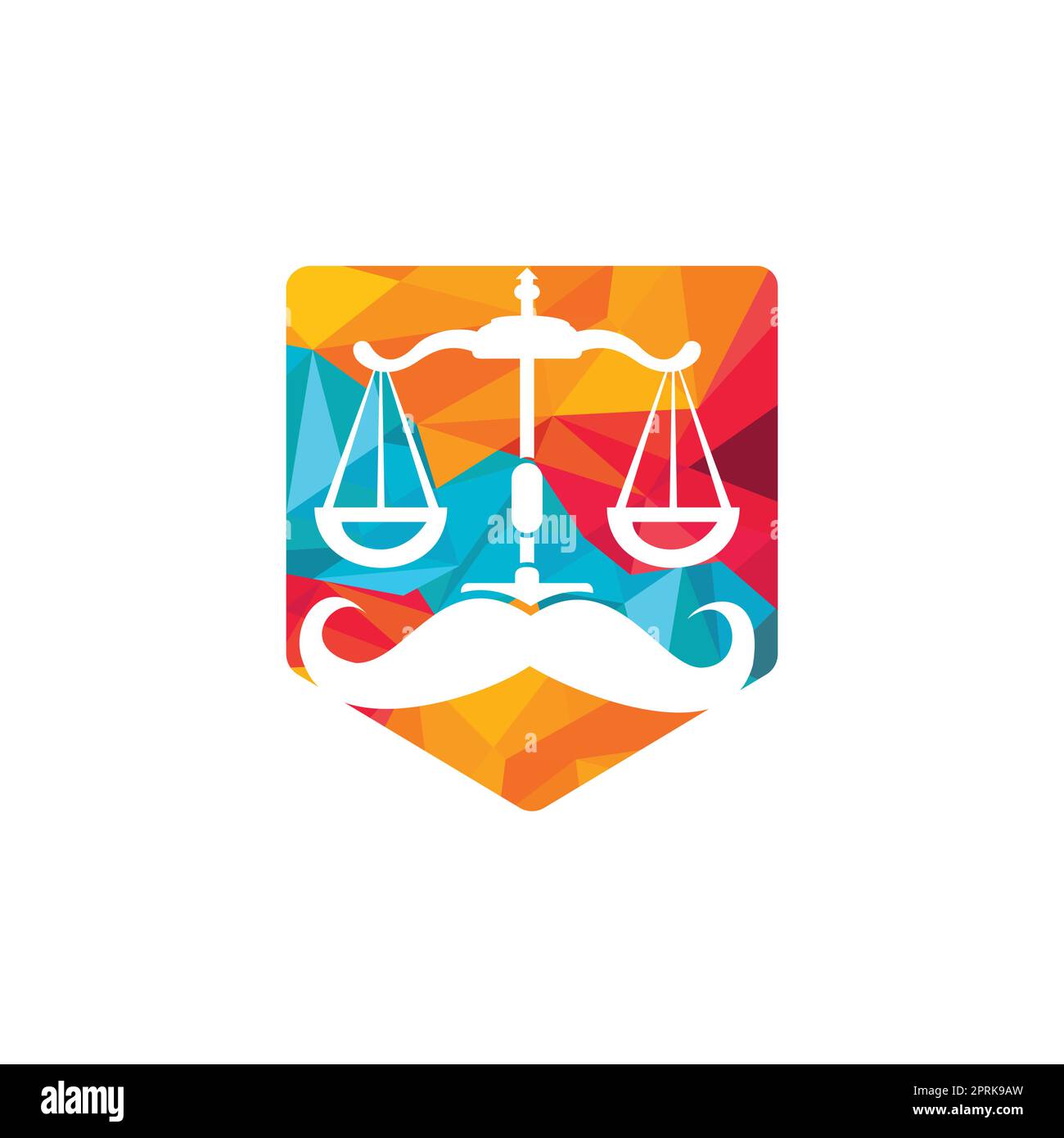 Strong law vector logo design concept. Scale and mustache icon vector ...
