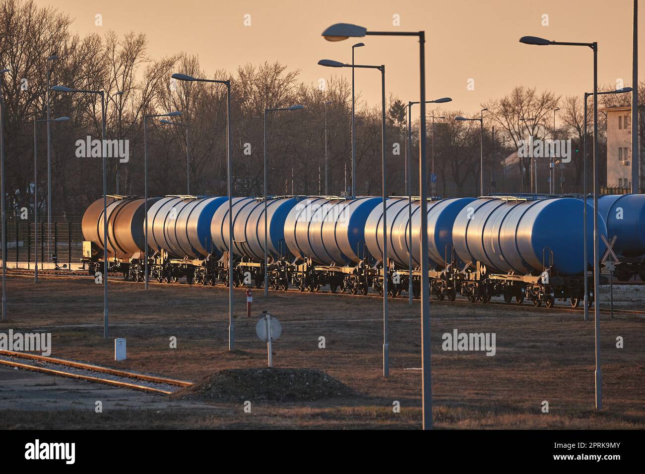 Freight train silo wagons on the rails Stock Photo - Alamy