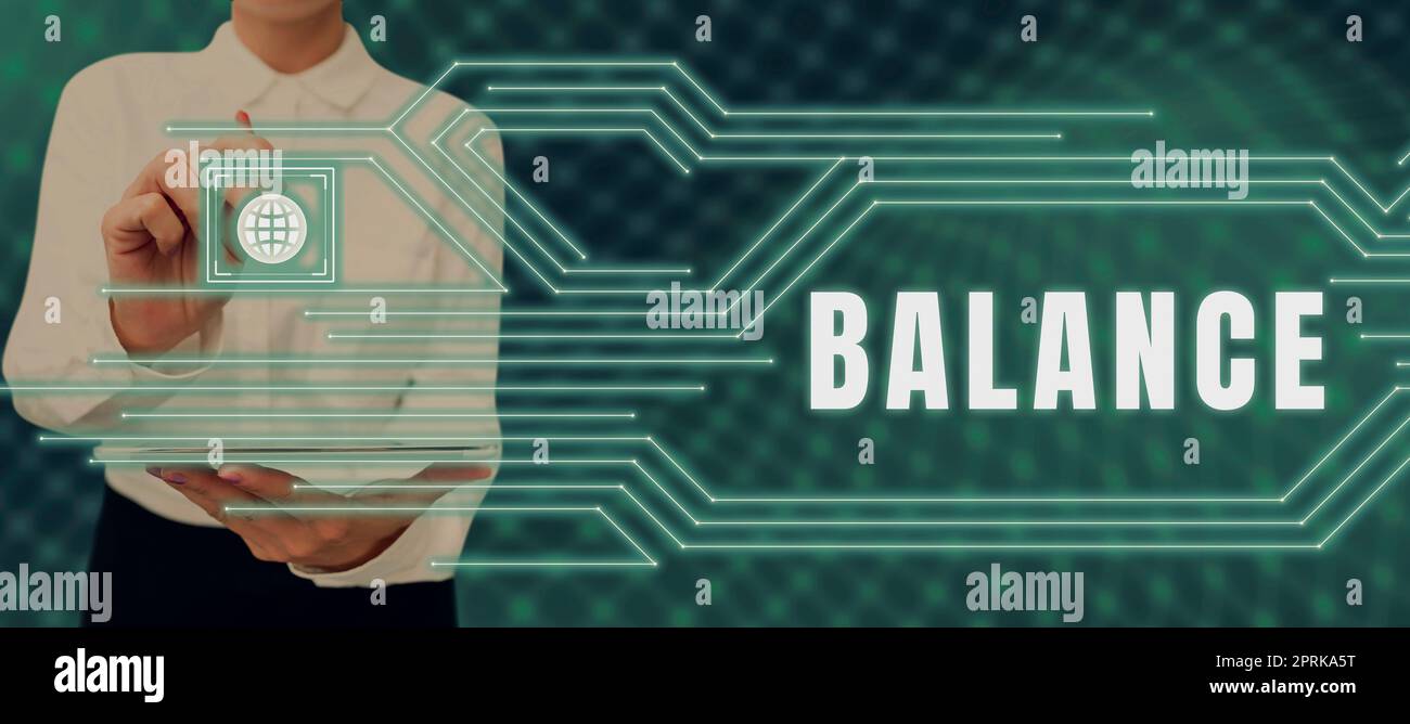 Text caption presenting Balance, Business concept condition in which ...