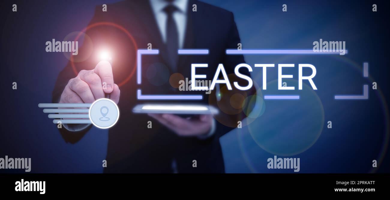 Text sign showing Easter, Internet Concept holiday commemorating the ...