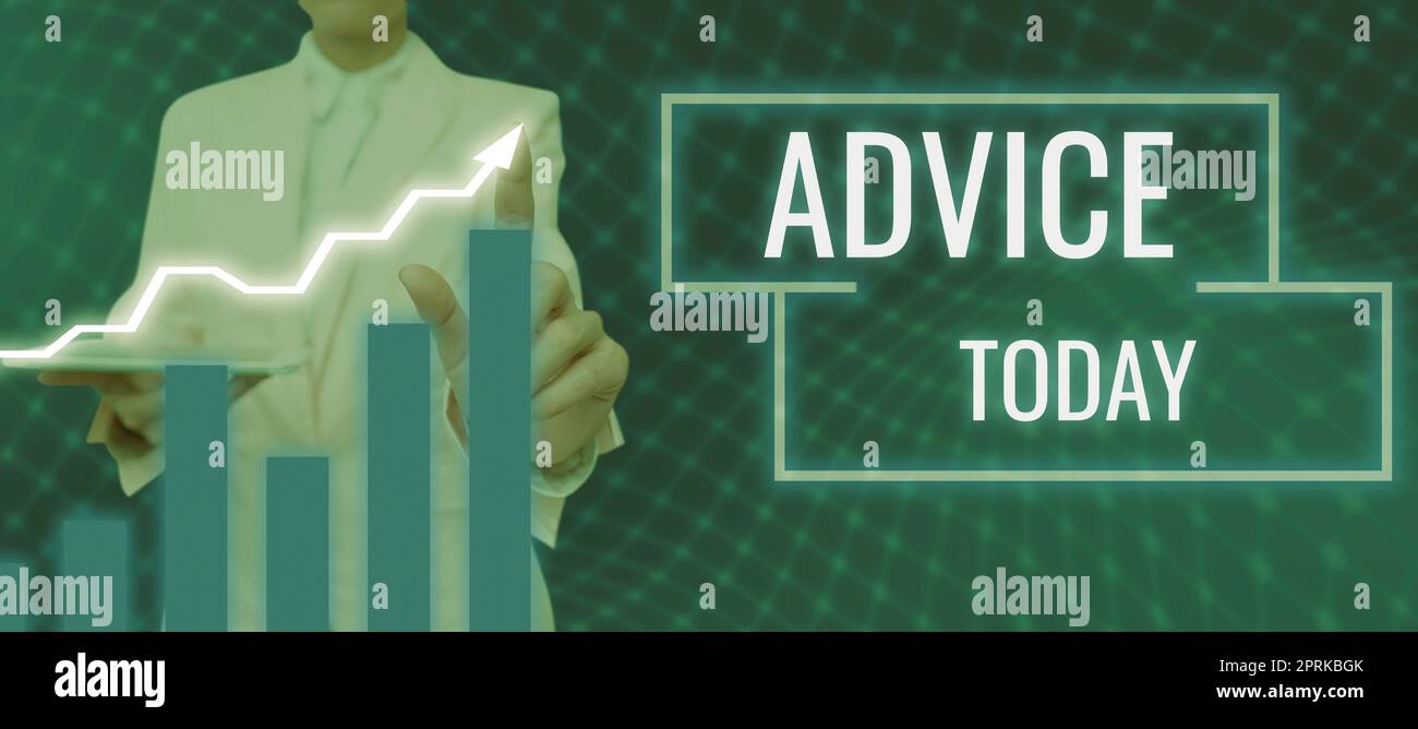 Writing displaying text Advice, Word for recommendation is given ...