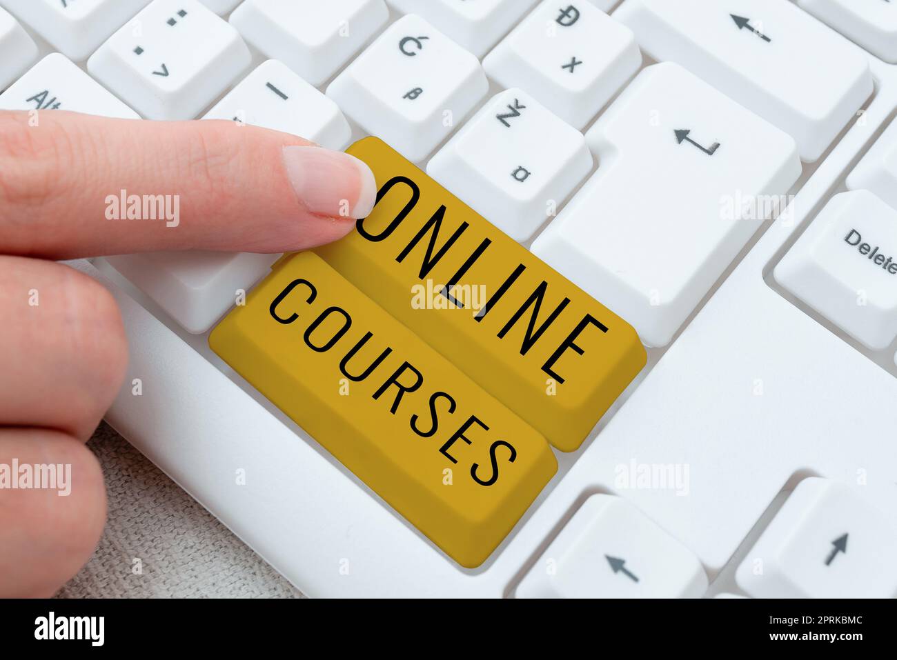 Sign displaying Online Courses, Business overview earning an education ...