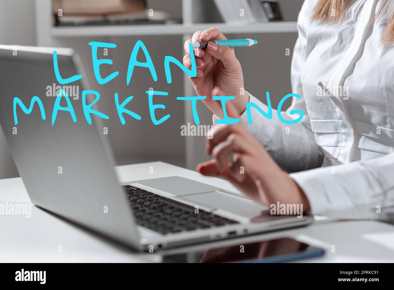 Hand writing sign Lean Marketing, Word for in charge of testing ...