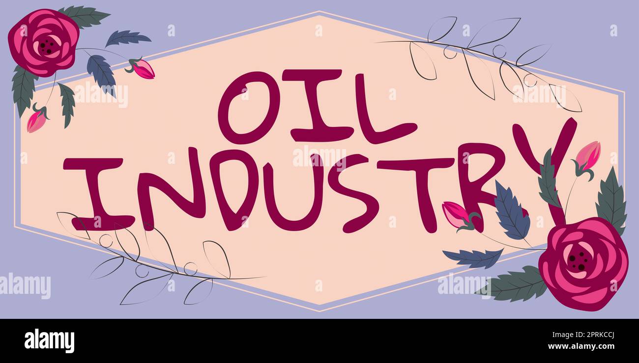 Text caption presenting Oil Industry, Word Written on Exploration ...