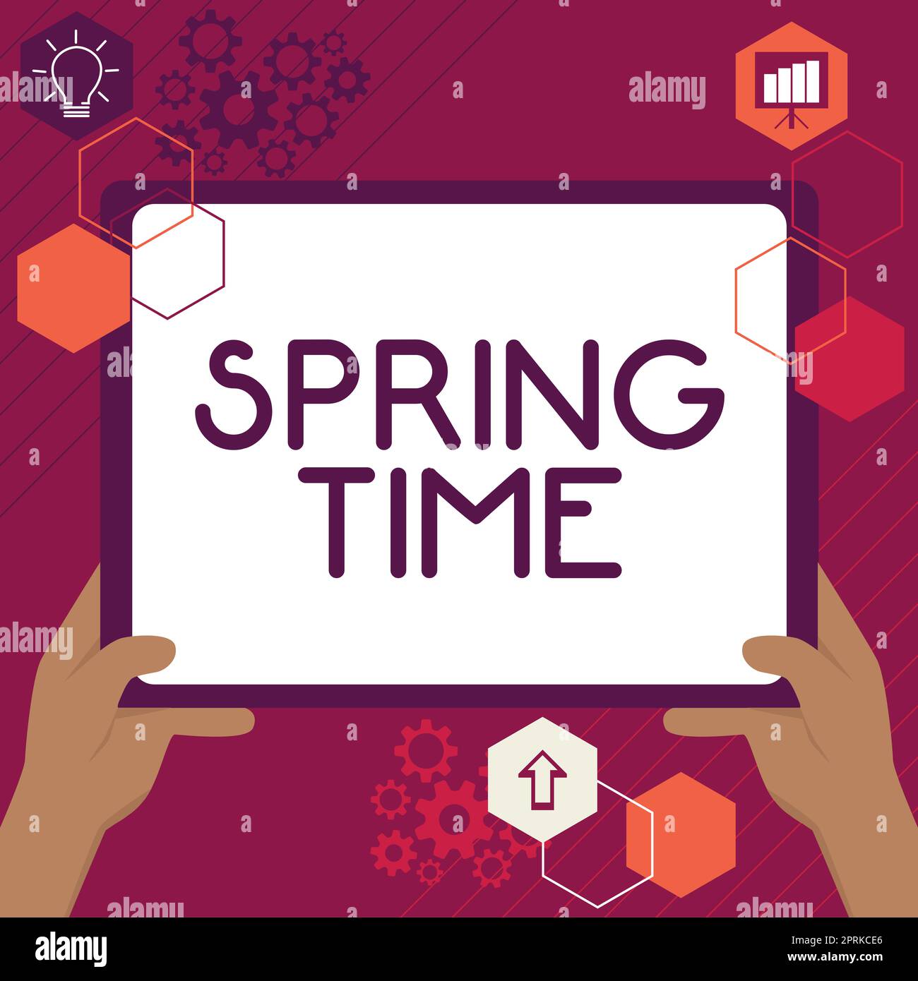 Text caption presenting Spring Time, Business showcase temperate season ...