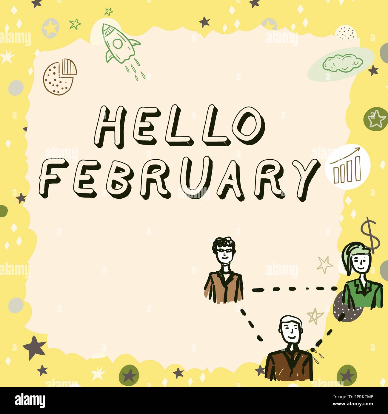 Conceptual display Hello February, Internet Concept greeting used when ...