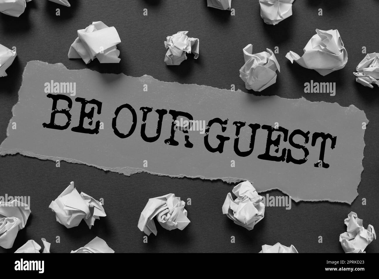 Conceptual caption Be Our Guest, Business concept You are welcome to ...