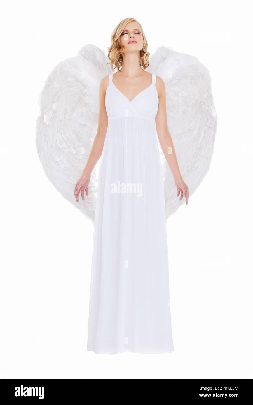 Young attractive blond angel wings hi-res stock photography and images ...