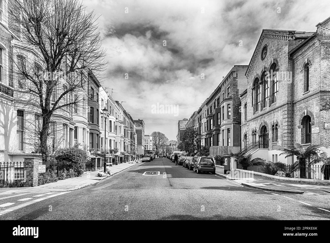 Walking among the picturesque and colorful buildings in Lancaster Road ...