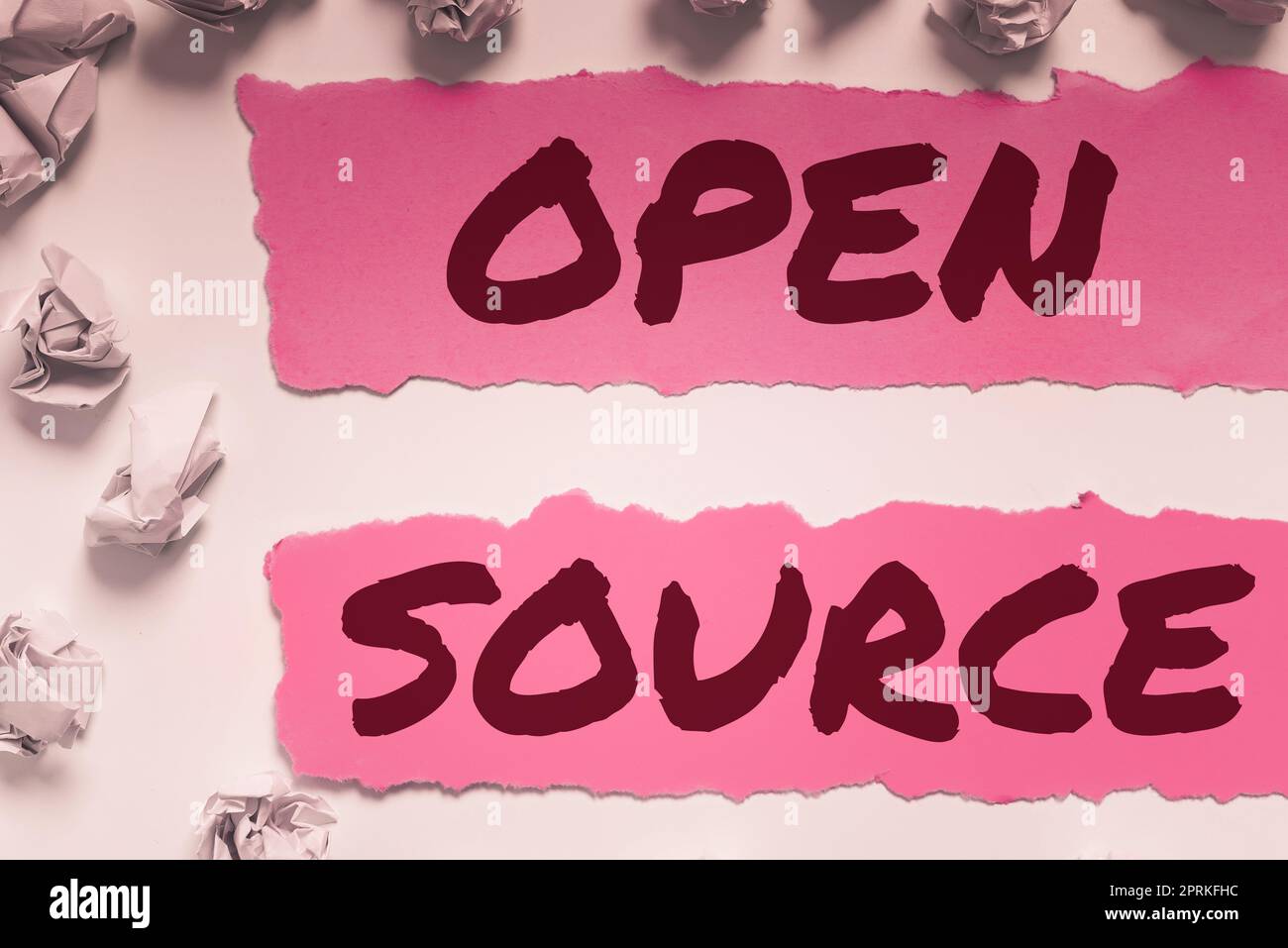 Hand writing sign Open Source, Word for contains the source code that can be modified and ...