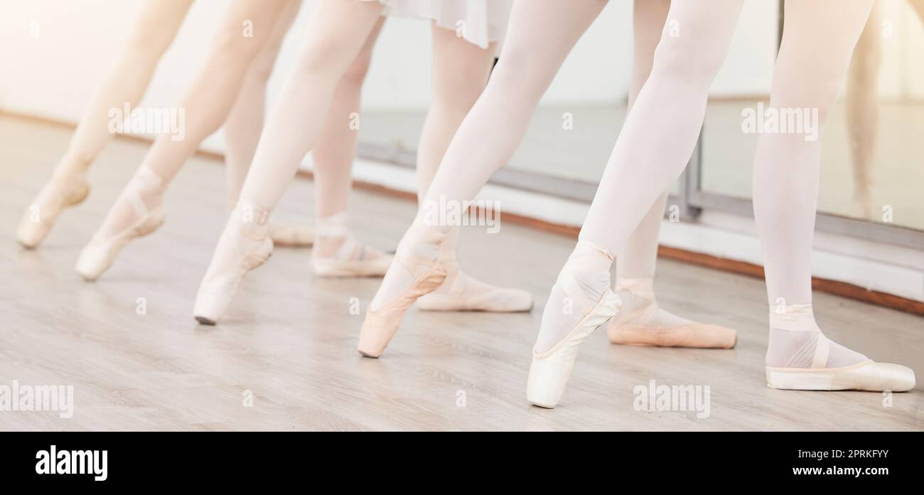 Fitness, art and ballet dance class training practice creative dancing ...