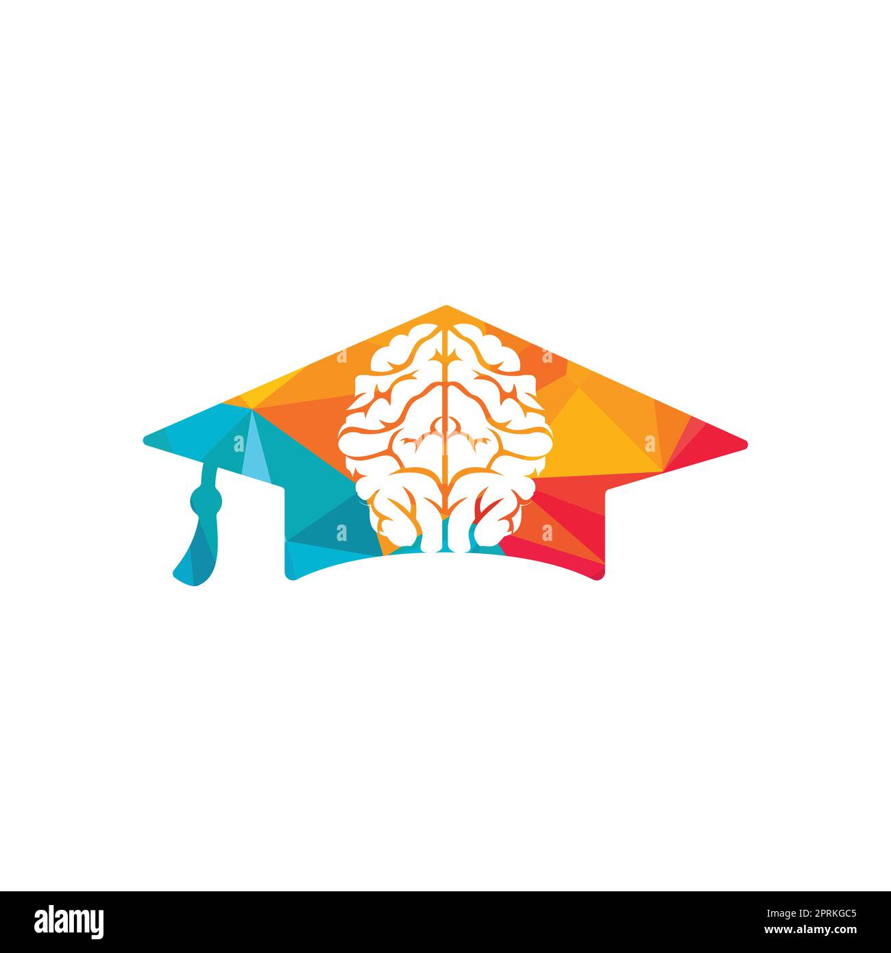 Brain and graduation cap icon design. Educational and institutional ...