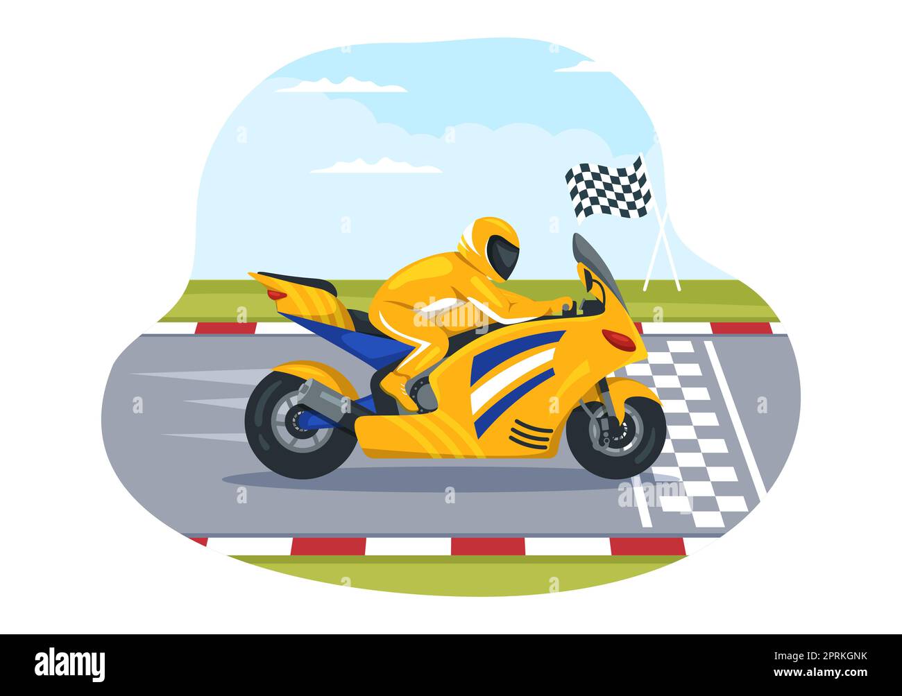 Racing Motosport Speed Bike Template Hand Drawn Cartoon Flat ...