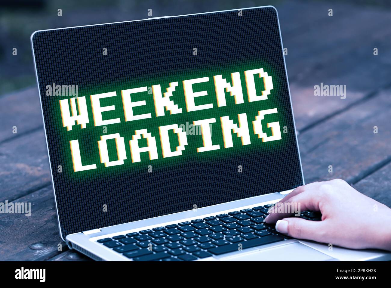 Text caption presenting Weekend Loading, Business concept Starting ...