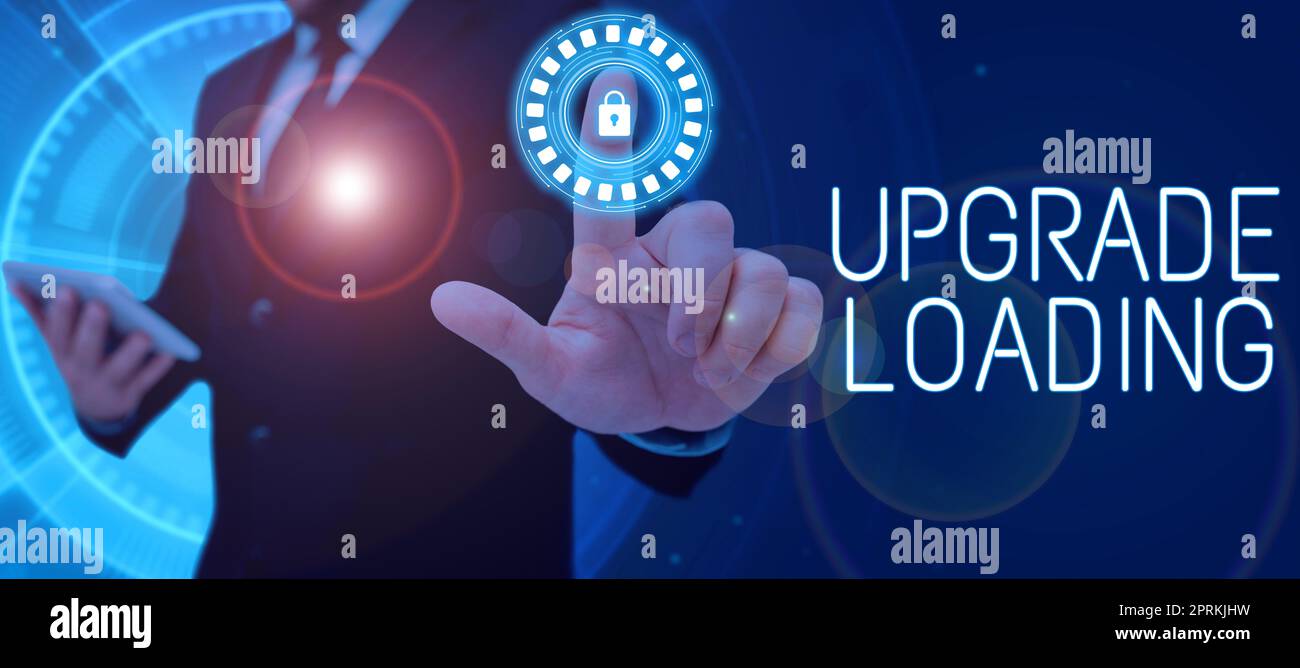 Text showing inspiration Upgrade Loading, Word Written on advancement ... Text showing inspiration Upgrade Loading, Word Written on advancement ...