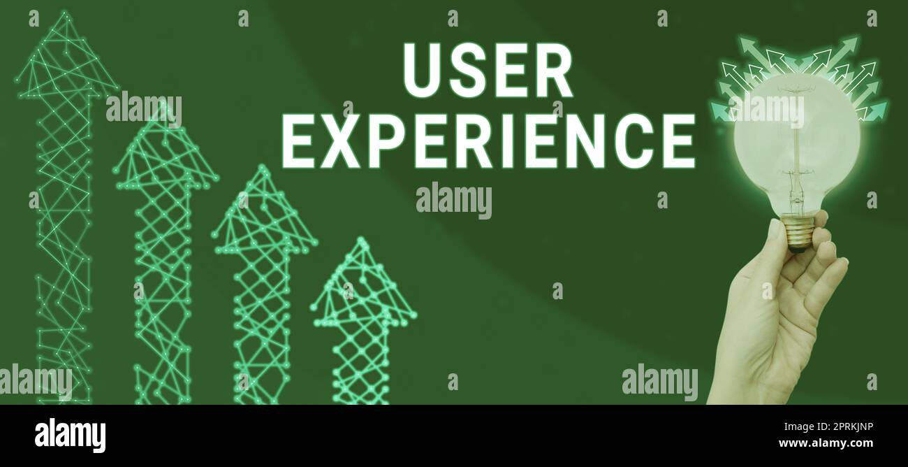 Text sign showing User Experience, Business concept how a person reacts ...