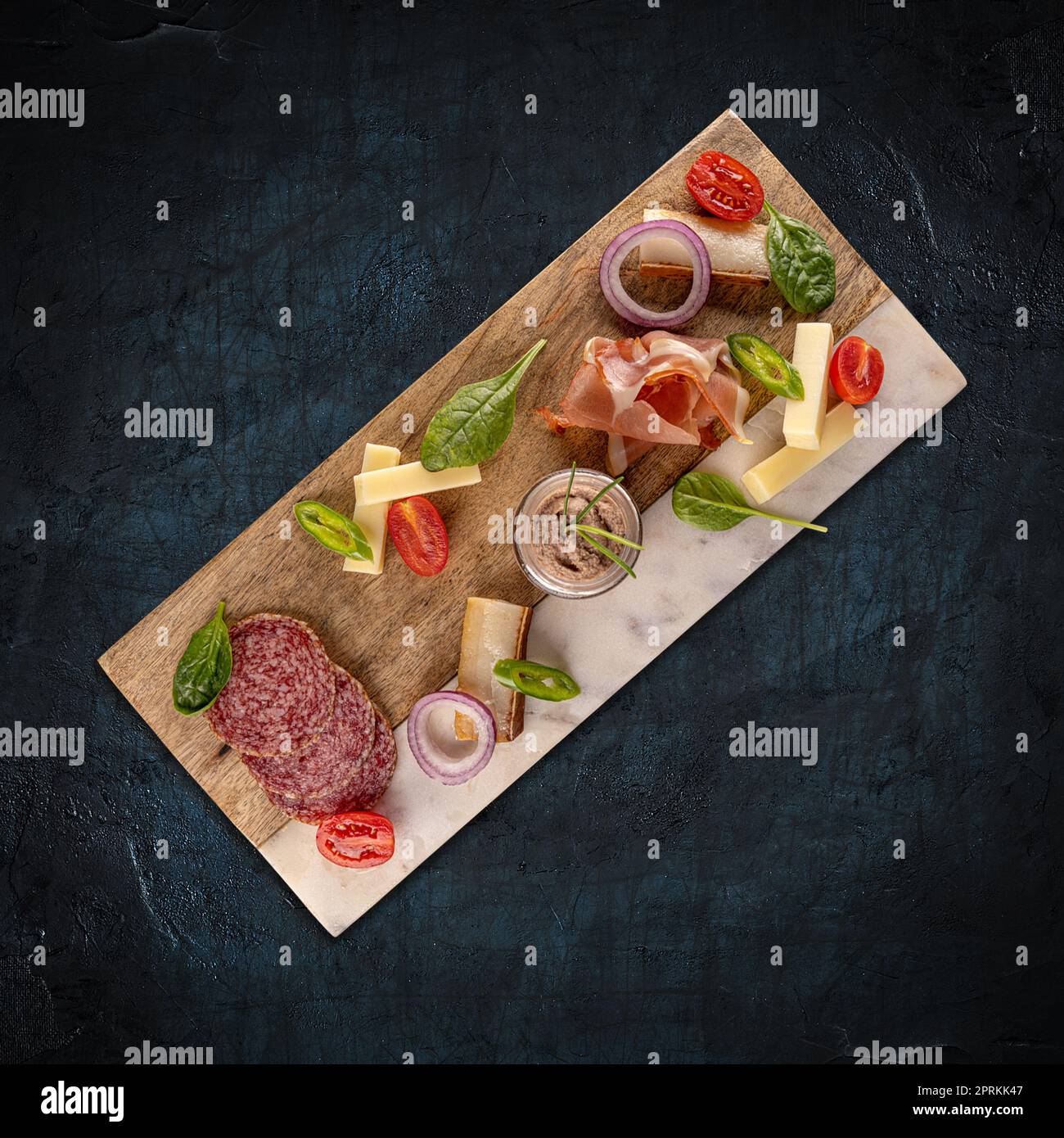 Breakfast buffet concept, delicious cold cuts, pate and cheese from ...