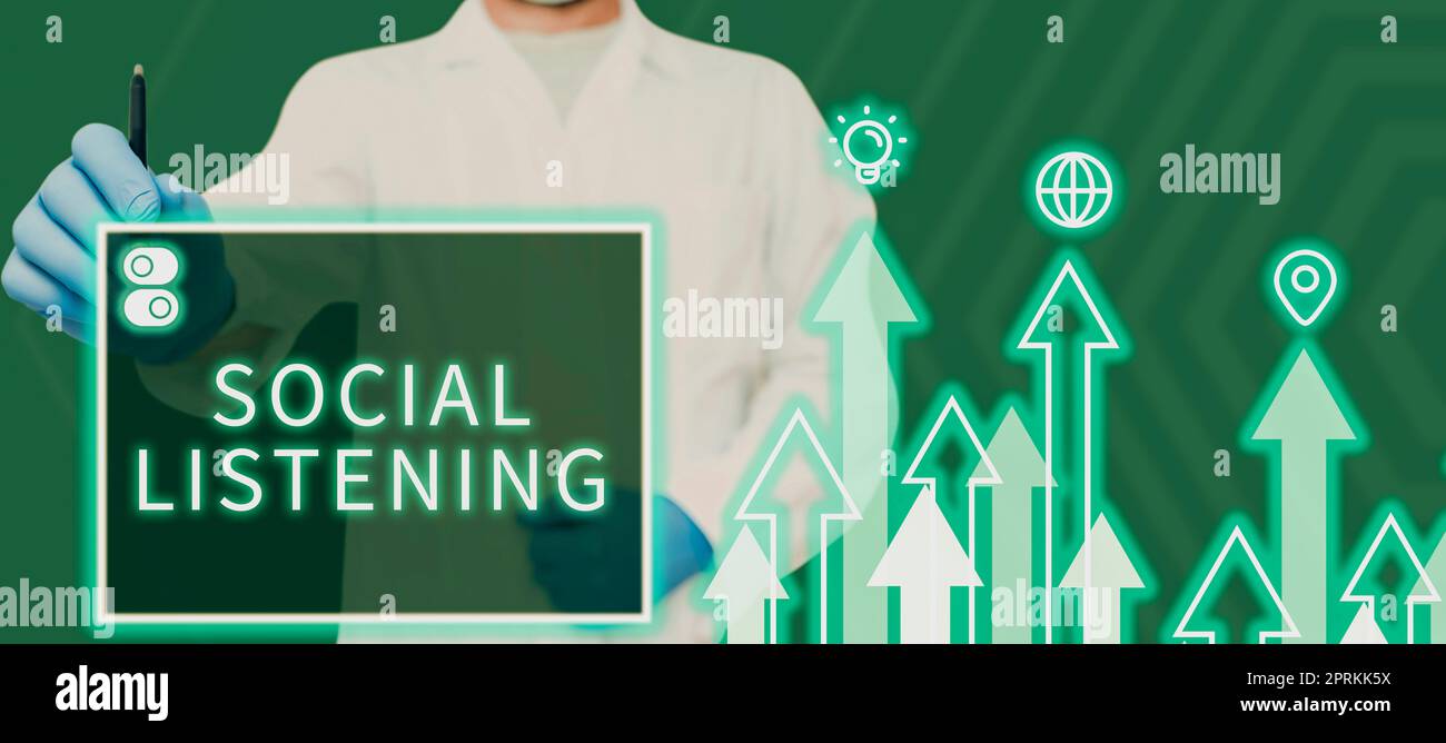 Inspiration showing sign Social Listening, Concept meaning legal ...