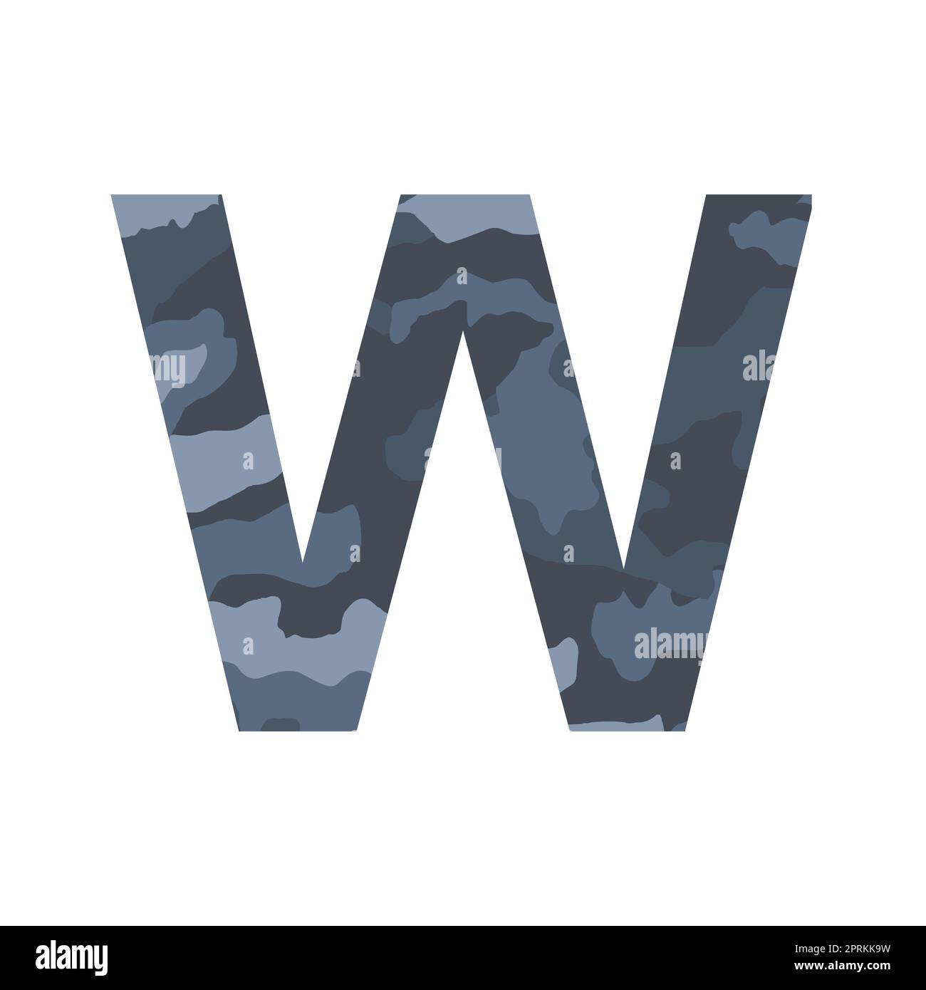 English alphabet letter W, khaki style isolated on white background - Vector illustration Stock ...