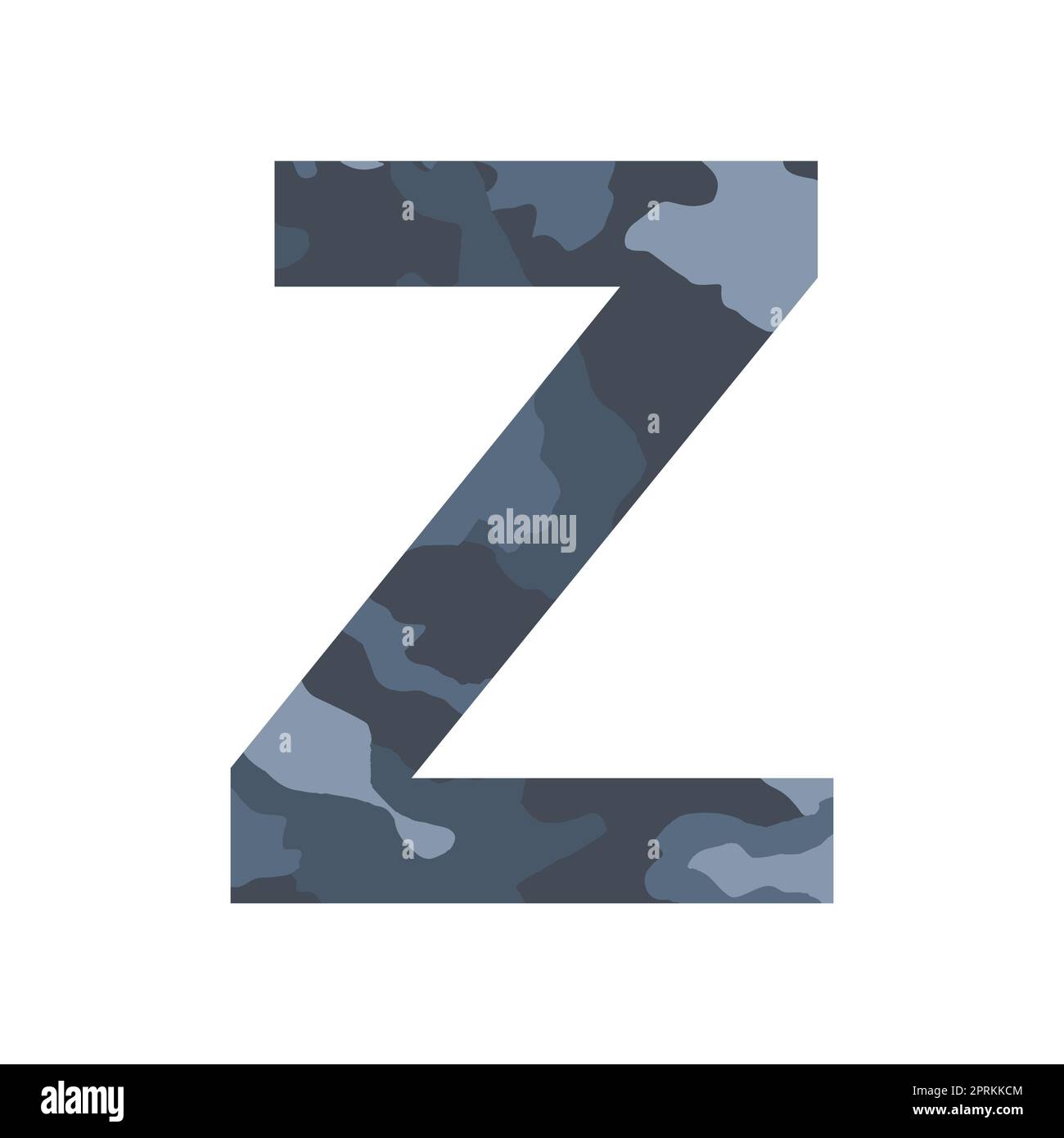 English alphabet letter Z, khaki style isolated on white background ...