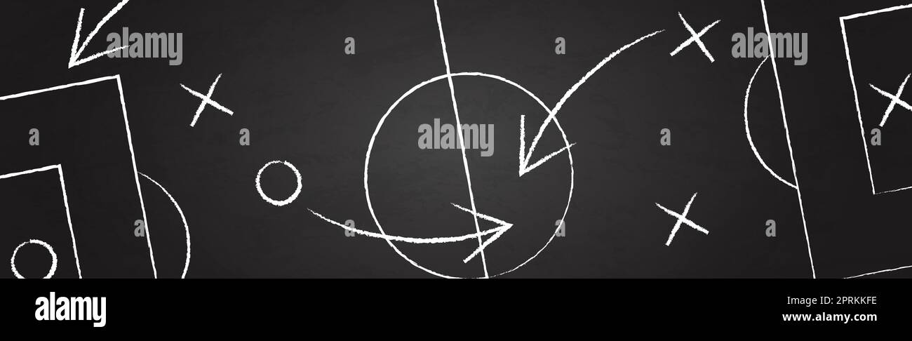 Dark board background with football tactics - Vector illustration Stock ...