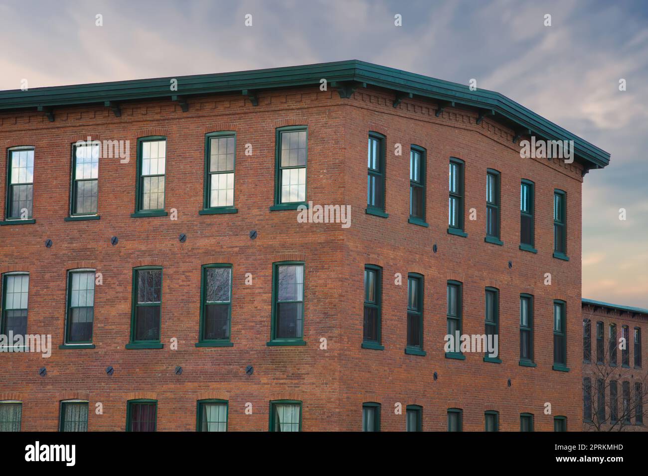 red brick building corner old architecture ancient factory condominium ...