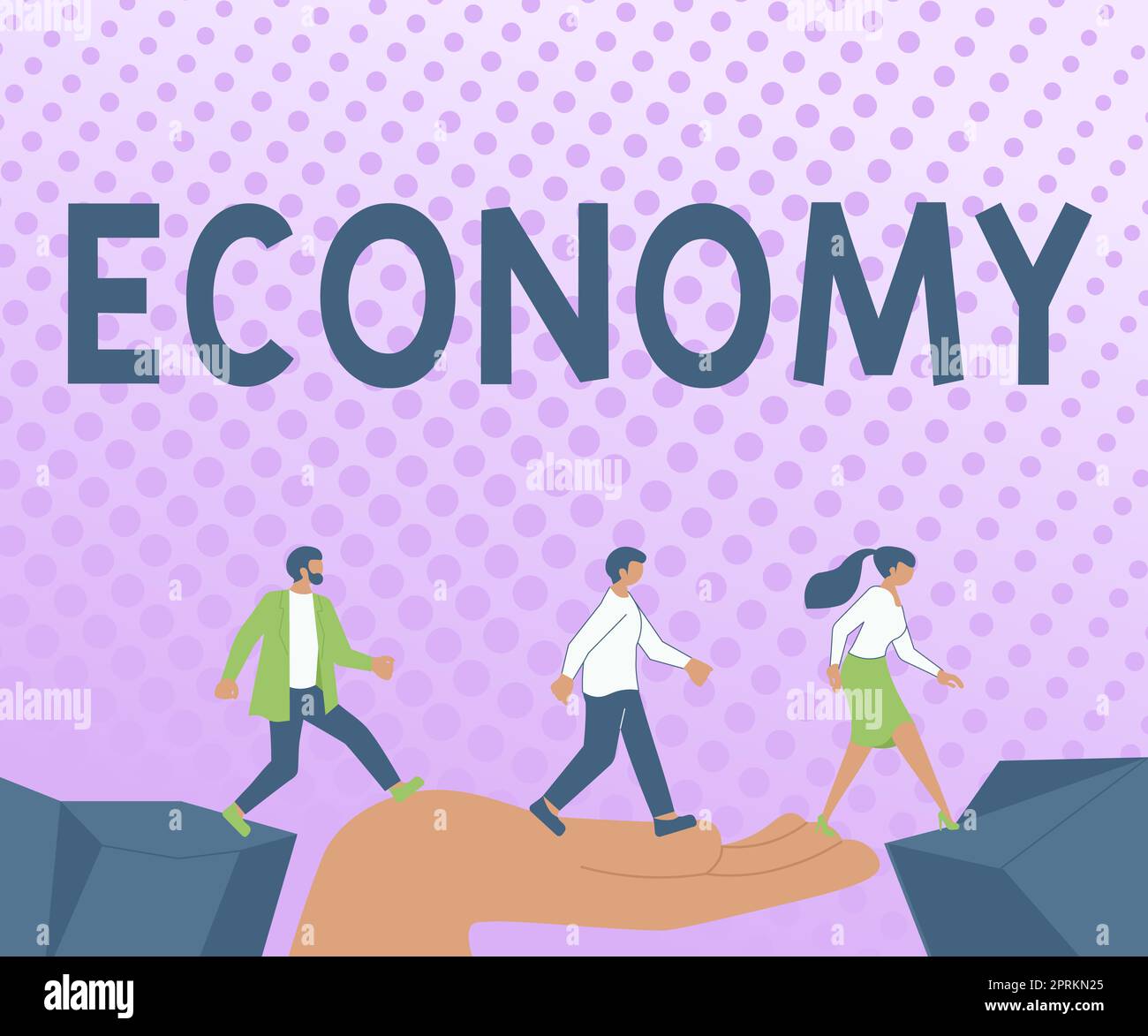 Text caption presenting Economy, Conceptual photo the system of how ...