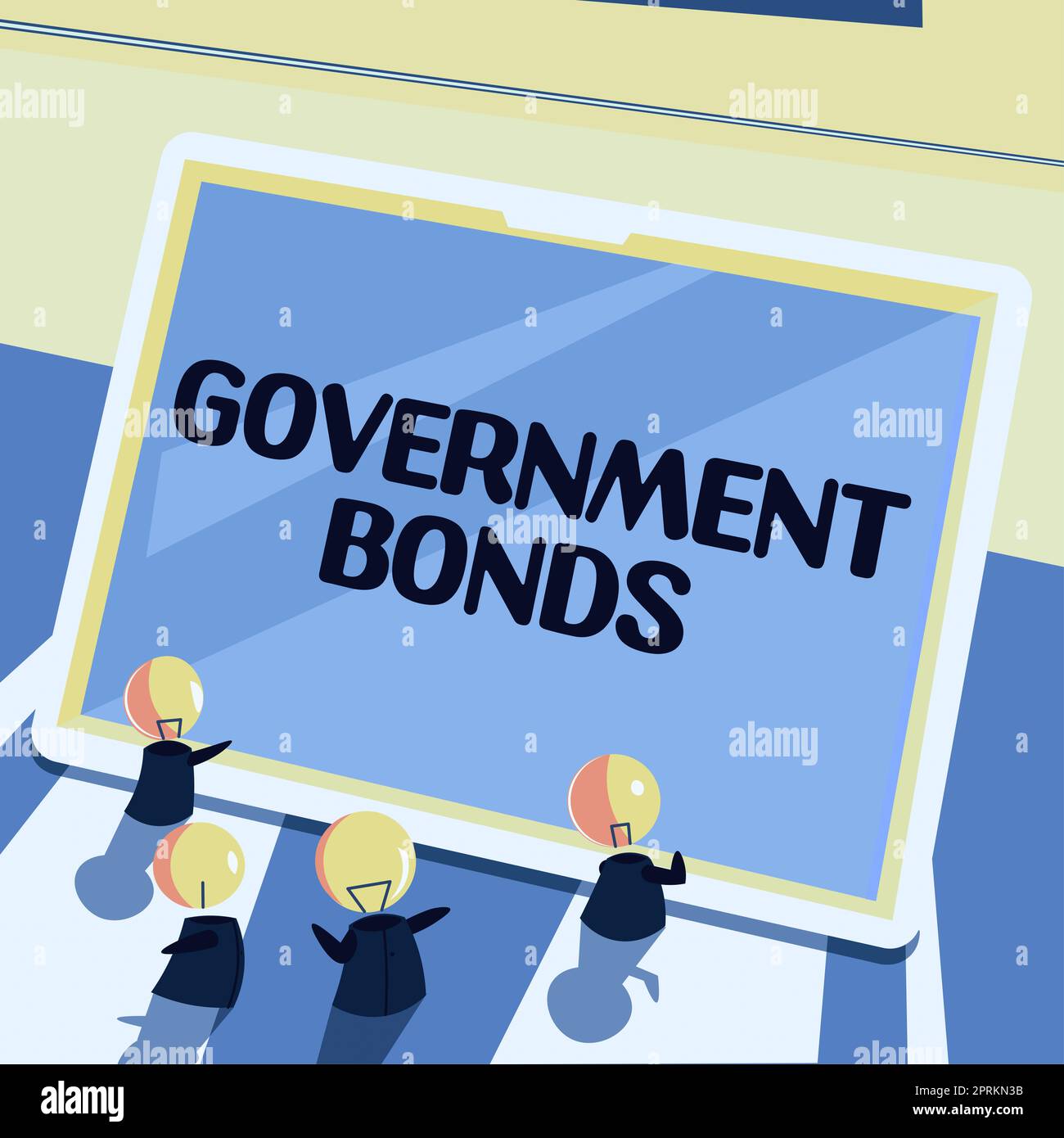 Text caption presenting Government Bonds, Business showcase reverse the ...
