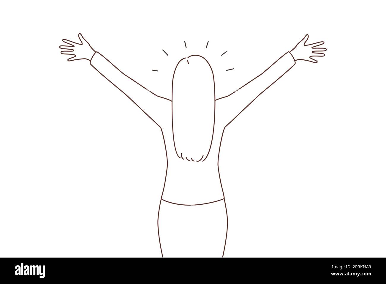 Girl Reaching Up Drawing