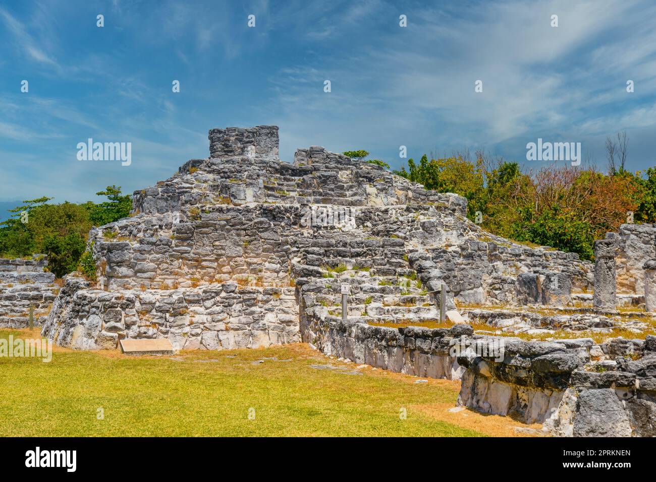 Ancient ruins of Maya in El Rey Archaeological Zone near Cancun ...