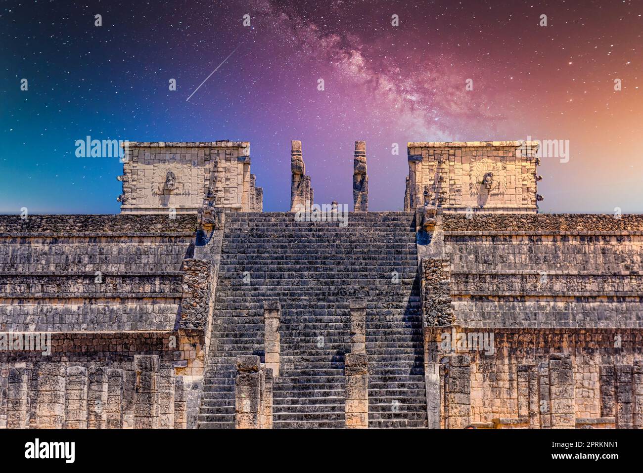 Temple of the Warriors in Chichen Itza, Quintana Roo, Mexico. Mayan ...