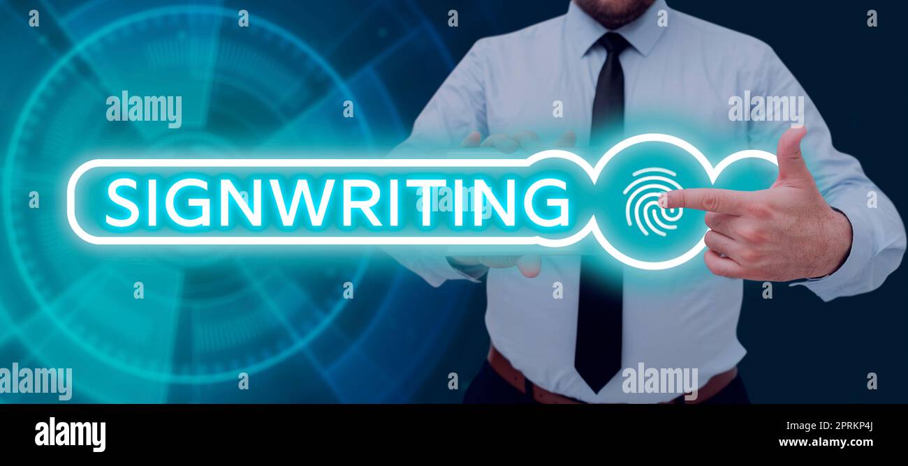 Conceptual display Signwriting, Business overview any type of clear ...