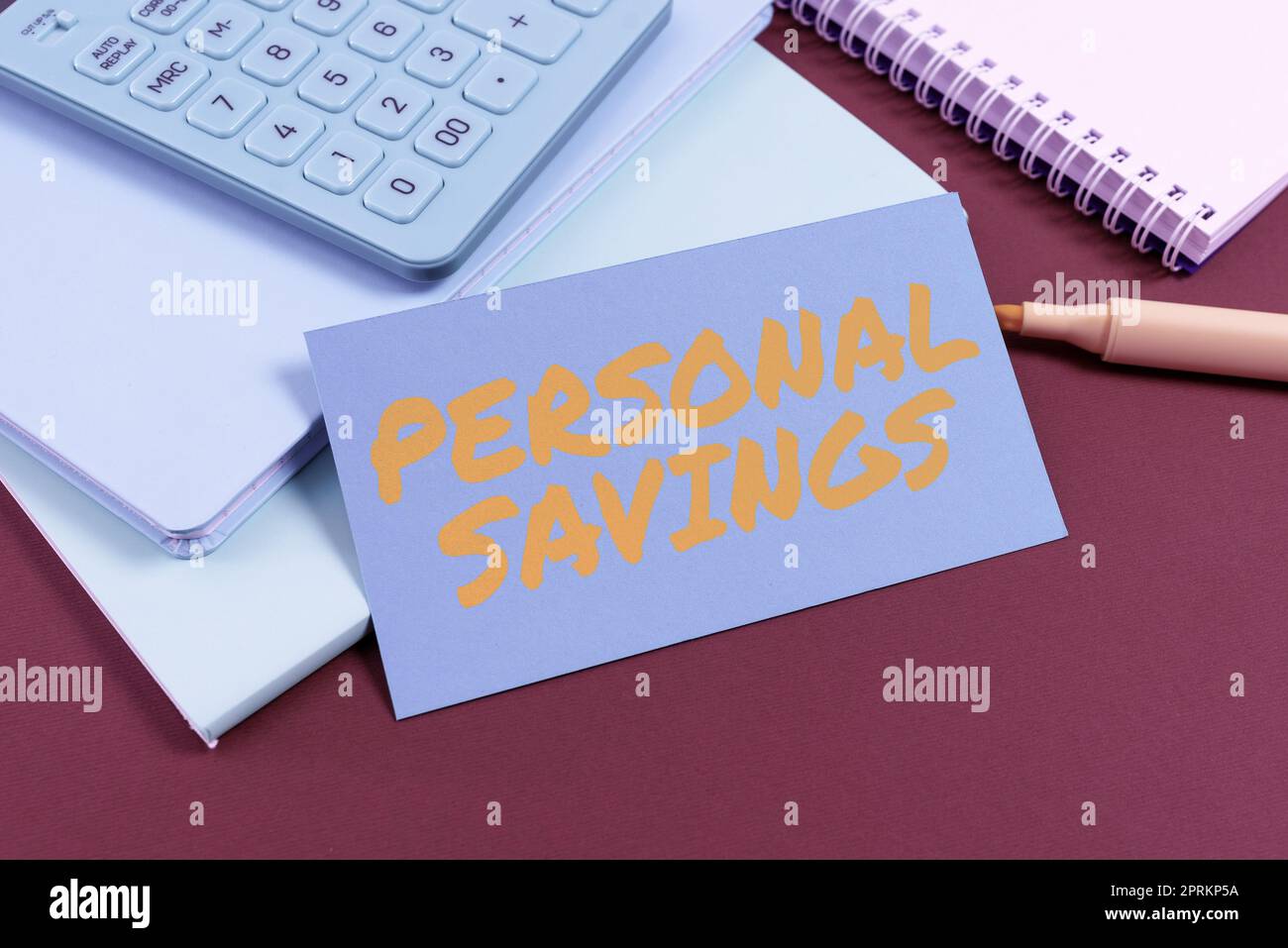 Handwriting text Personal Savings, Word Written on A method of ...