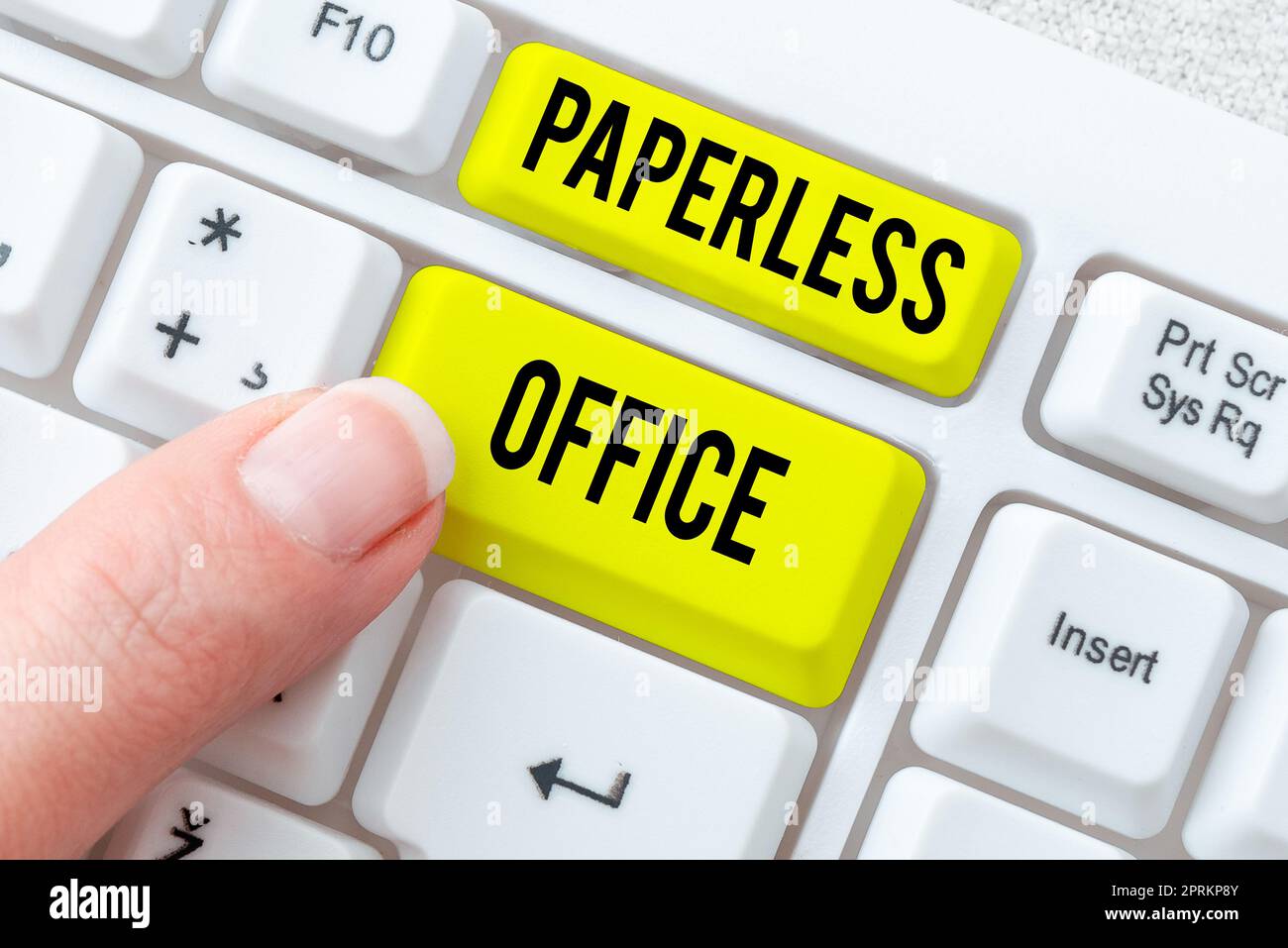 Handwriting text Paperless Office, Business concept the area in an ...