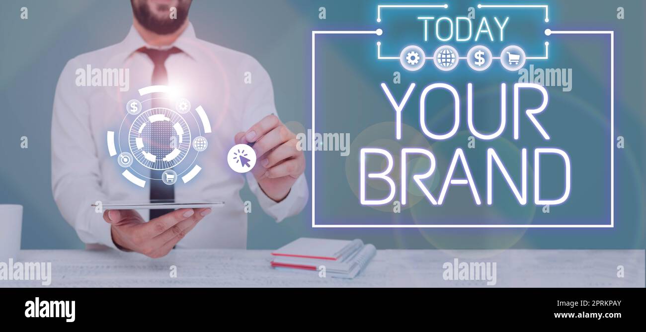 Text showing inspiration Your Brand, Word Written on A name of any kind ...