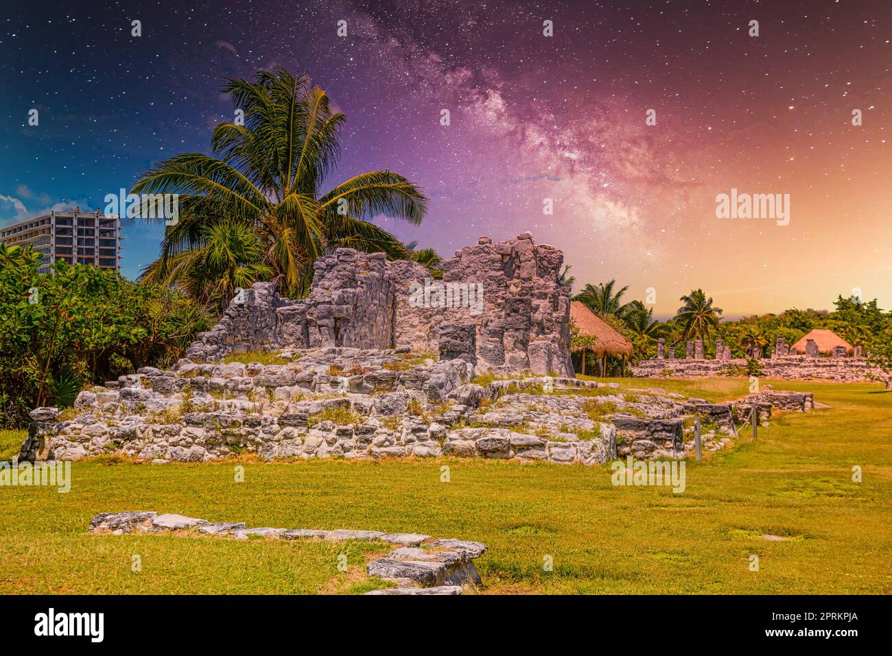 Ancient ruins of Maya in El Rey Archaeological Zone near Cancun ...