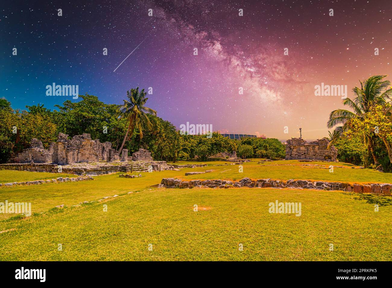 Ancient ruins of Maya in El Rey Archaeological Zone near Cancun ...