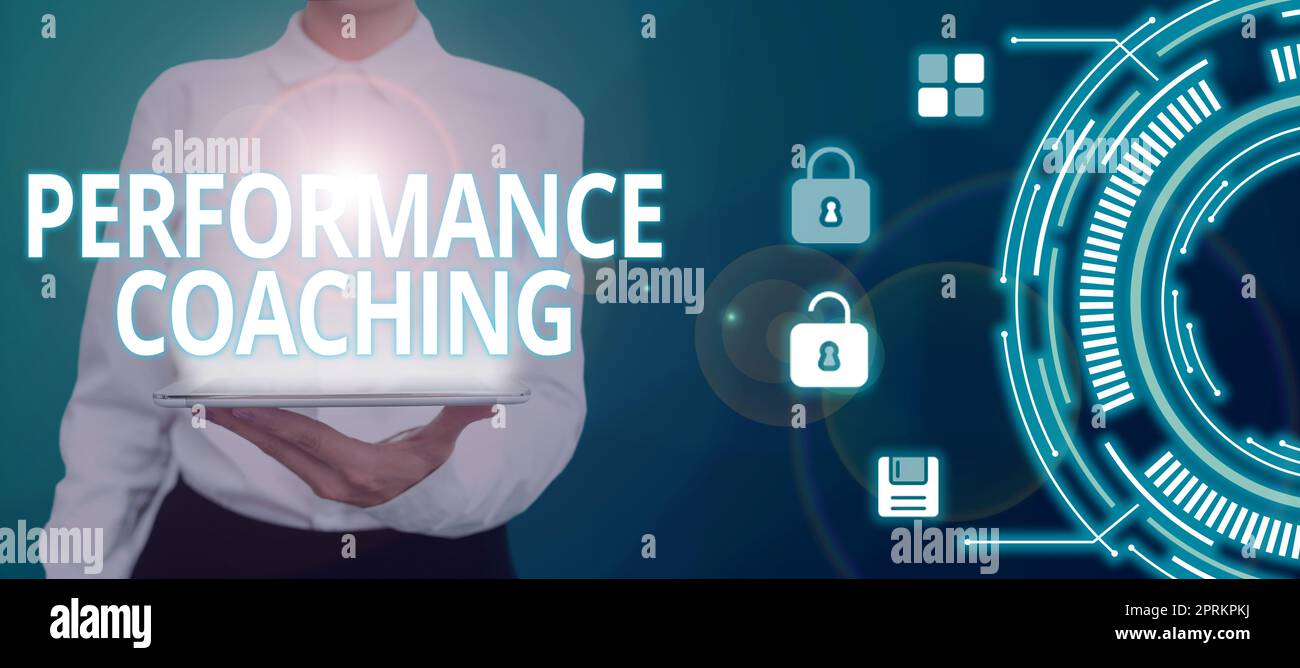 Sign displaying Performance Coaching, Word Written on Facilitate the ...